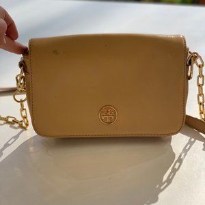 Tory Burch | Bags | Tory Burch Tan Patent Leather Crossbody | Poshmark